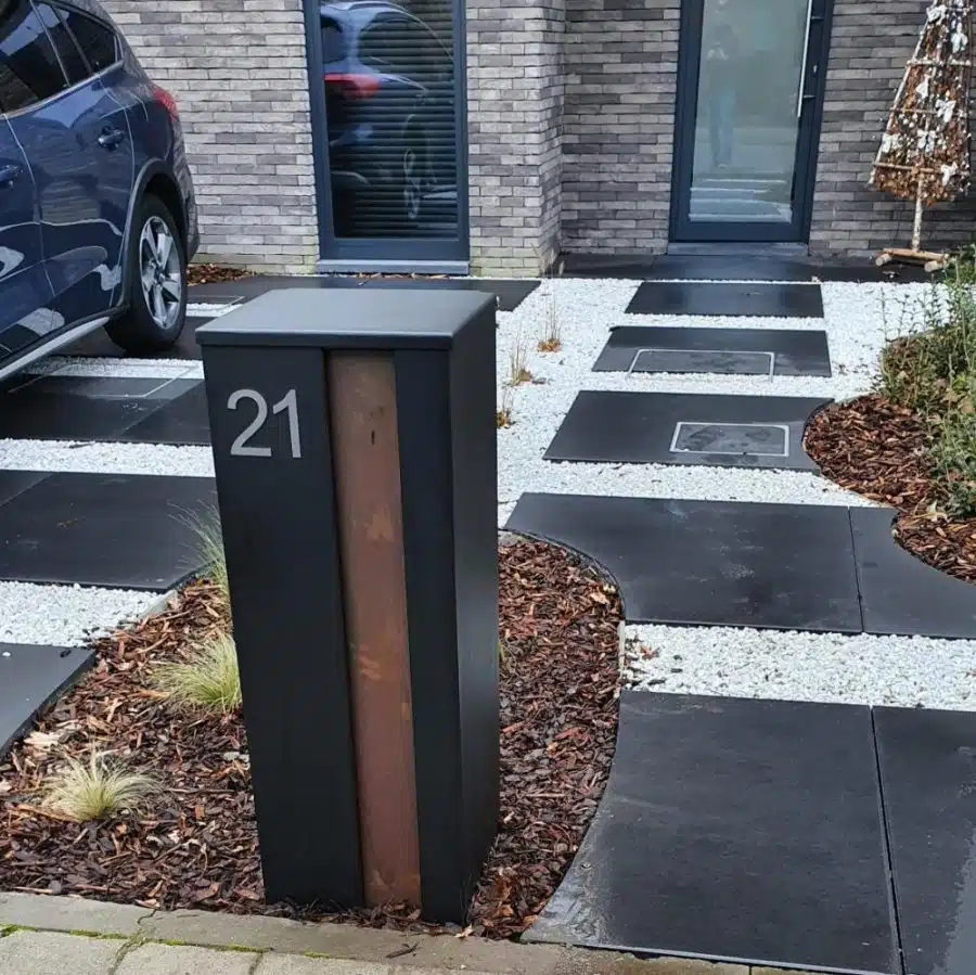 Brievenbus cortenstaal Collu combo TuinExtra webshop showroom.